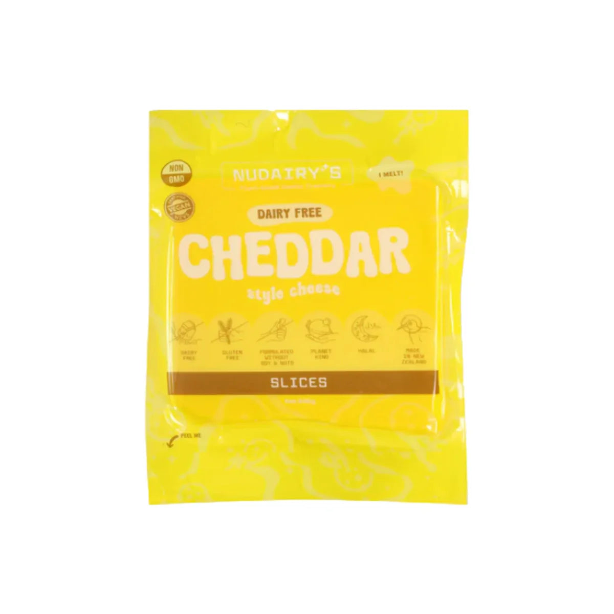 Nudairy's Dairy Free Cheddar Slices (200g) | Vegan Cheese - Just Add Vegan